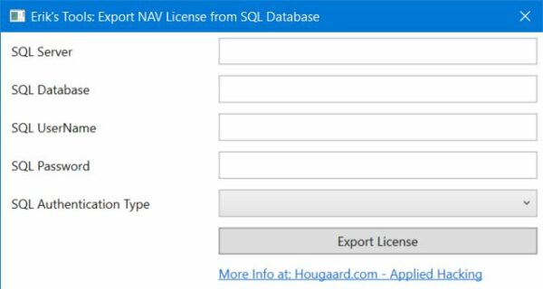 Export NAV license from SQL Server – hougaard.com
