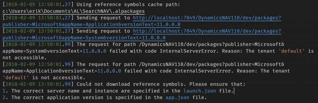 NAV2018 – The tenant ‘default’ is not accessible – hougaard.com