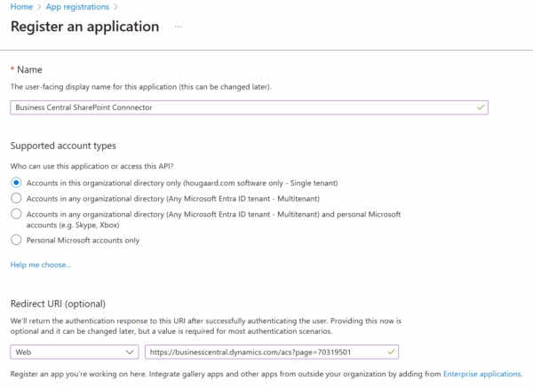 Configure a Microsoft Entra App Registration for use with the ...